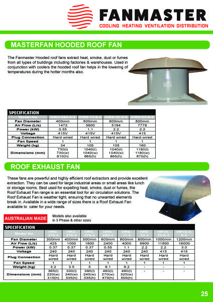 Catalogue - Fanmaster Cooling, Heating & Ventilation