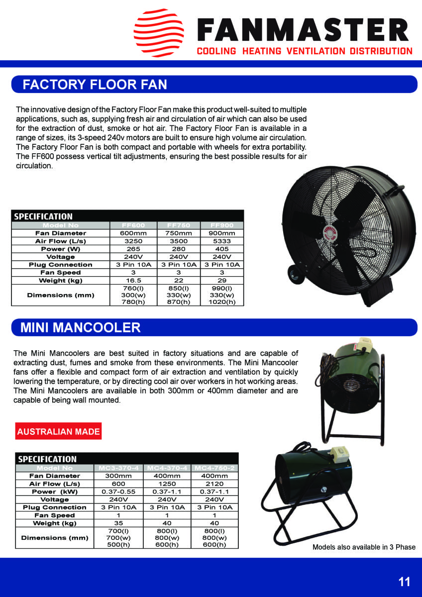 Catalogue - Fanmaster Cooling, Heating & Ventilation