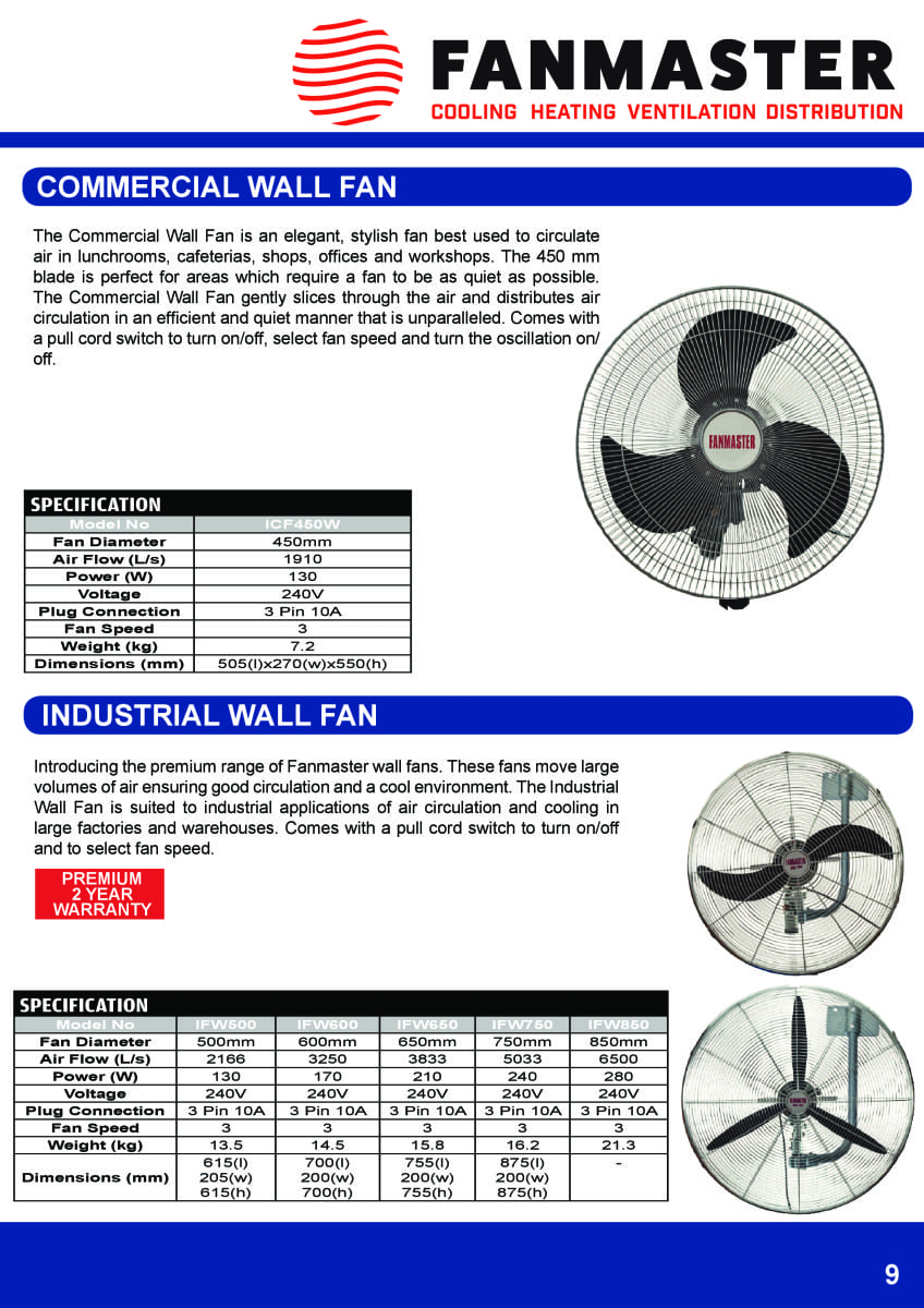 Catalogue - Fanmaster Cooling, Heating & Ventilation
